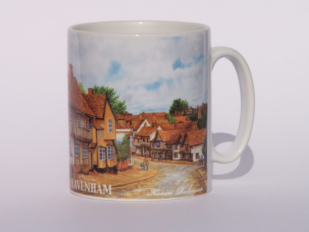Suffolk. Lavenham church Street.Mug - Kevin Robinson Collection
