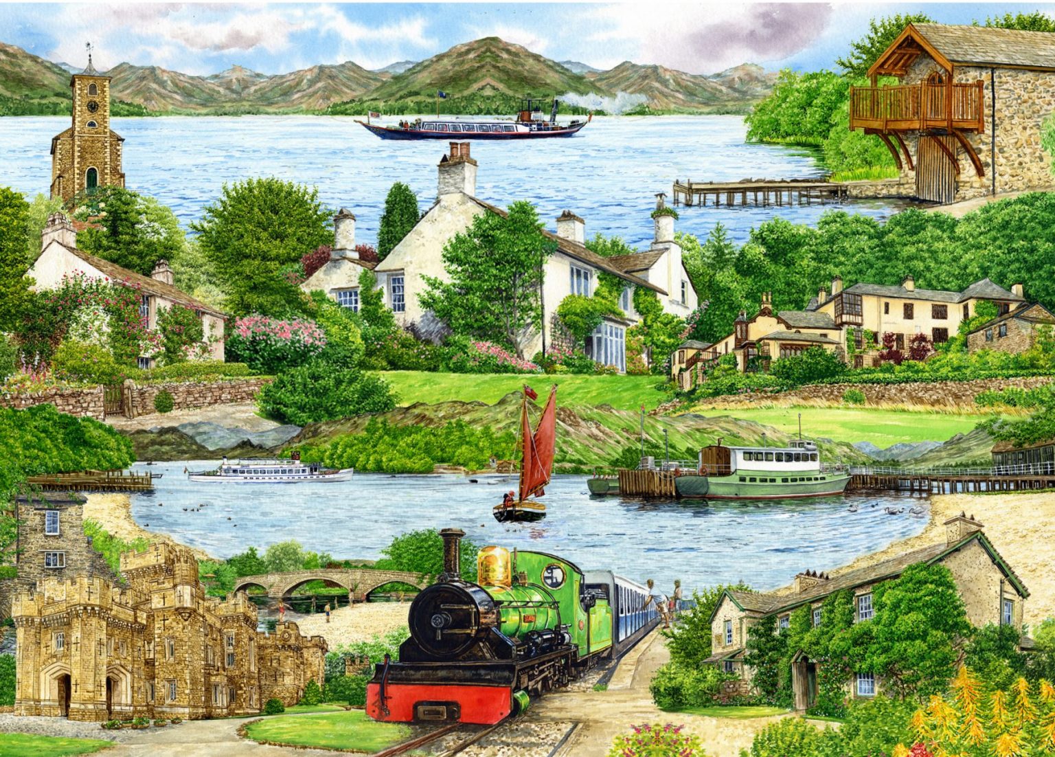 Card, Lake District Montage. - Kevin Robinson Collection